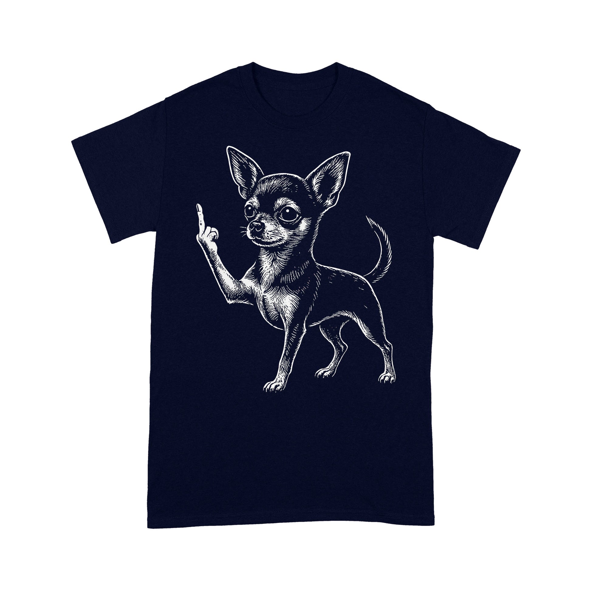 DOG0124 - Sassy Chihuahua Middle Finger - Unisex Standard T-Shirt ...