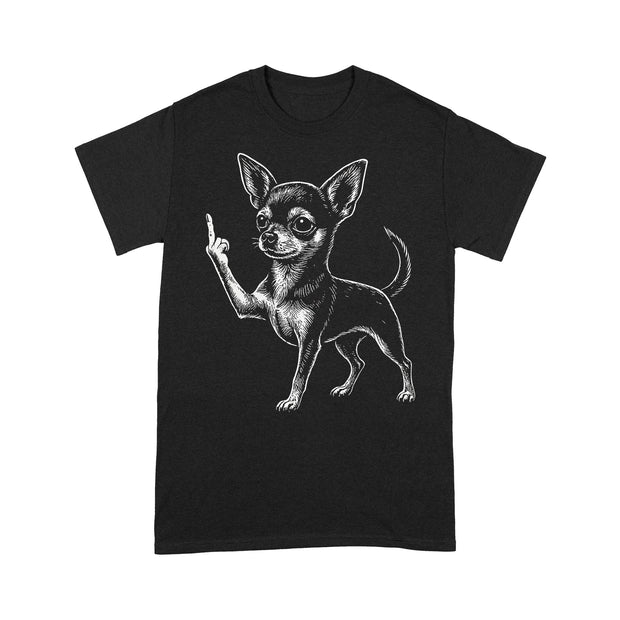 DOG0124 - Sassy Chihuahua Middle Finger - Unisex Standard T-Shirt ...